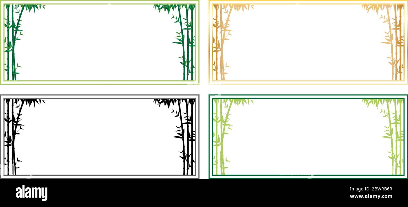 Collection of bamboo template frame vector set - Vector illustration ...