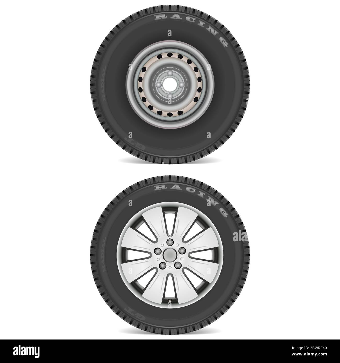 Two car wheel discs. Vector illustration Stock Vector Image & Art - Alamy