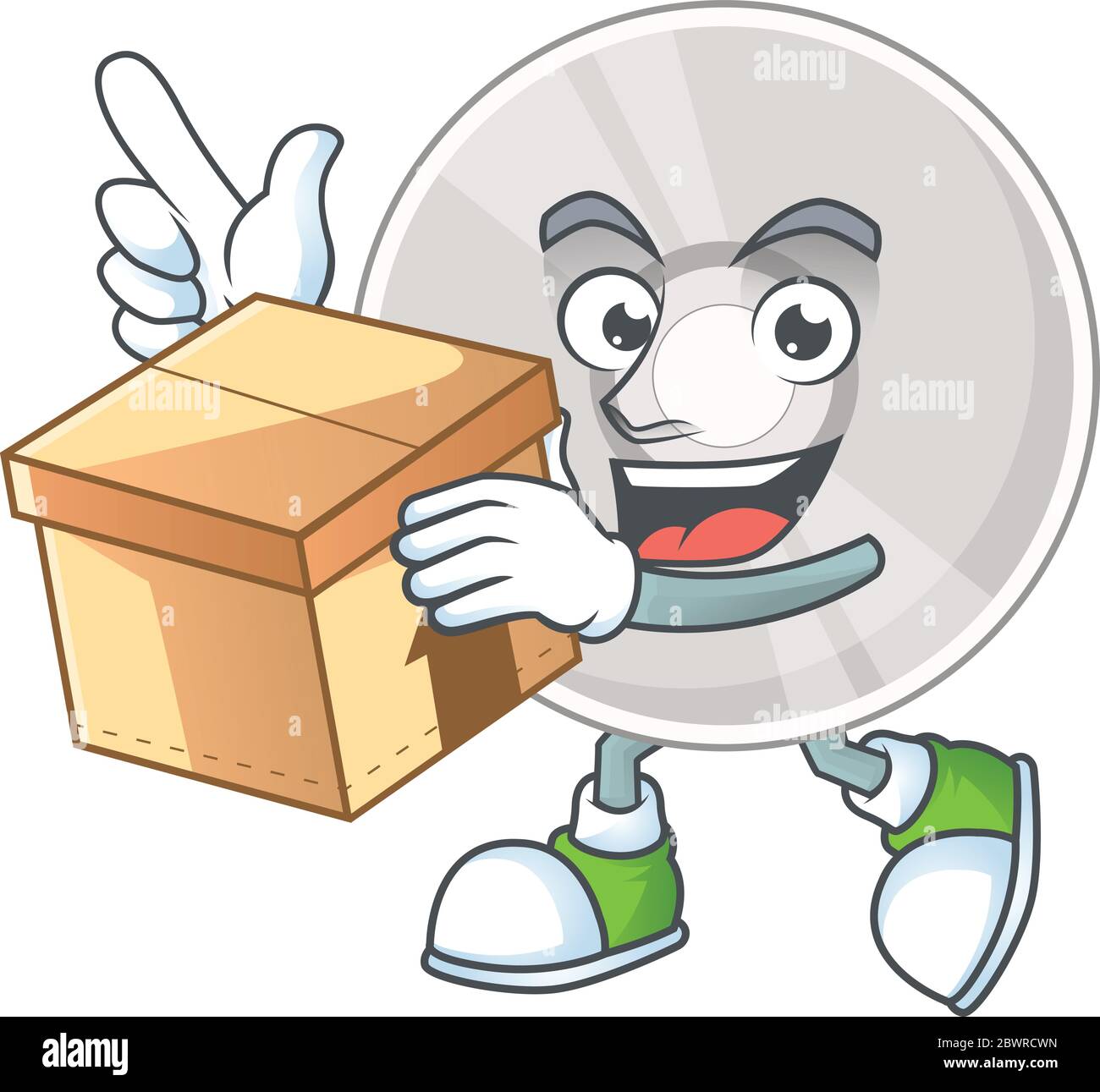 cartoon design style of compact disk having gift box Stock Vector Image ...