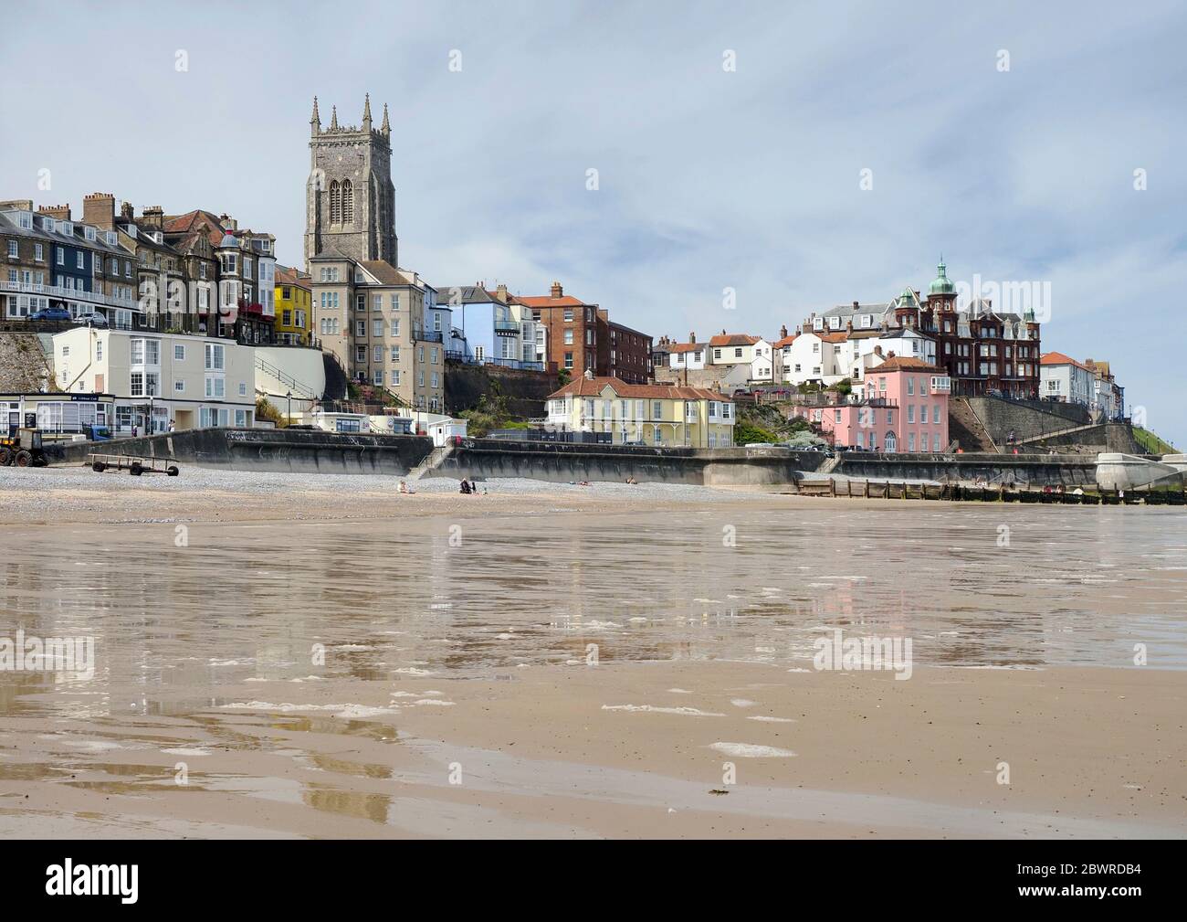 View of Cromer, a Norfolk fseaside resort seen from the east beach and ...