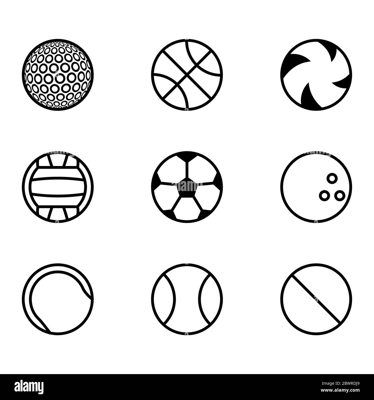 Set of basic balls. Vector simple geometric sport icons Stock Vector ...