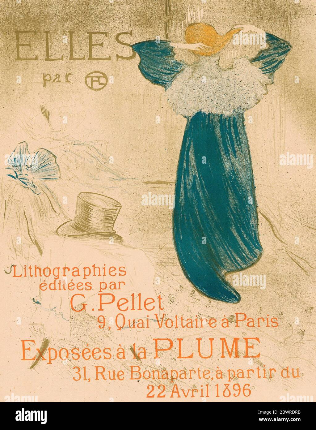 Author: Henri de Toulouse-Lautrec. Poster for Elles - 1896 - Henri de ...