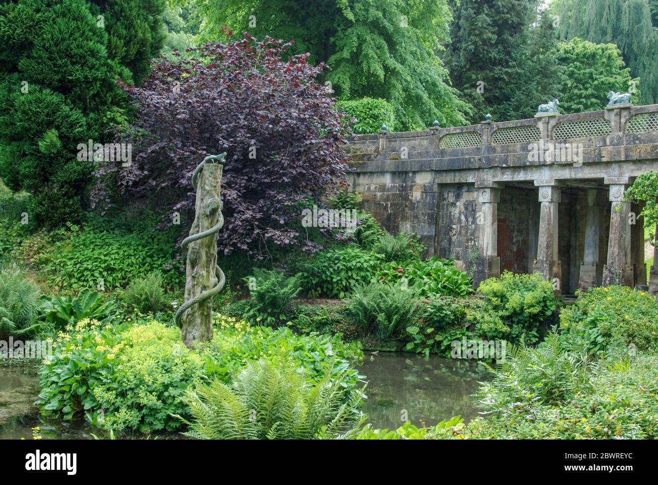 The Snake Pond in the Hindu styled gardens of Sezincote House ...