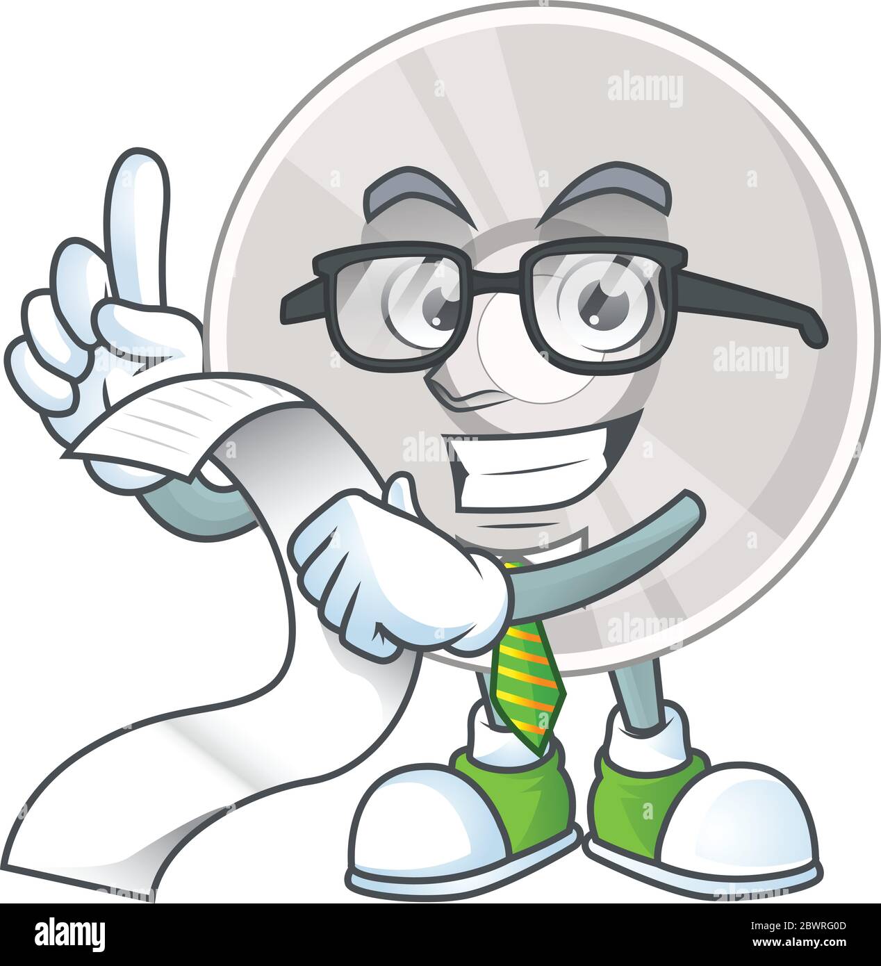 cartoon mascot design of compact disk holding a menu list Stock Vector ...