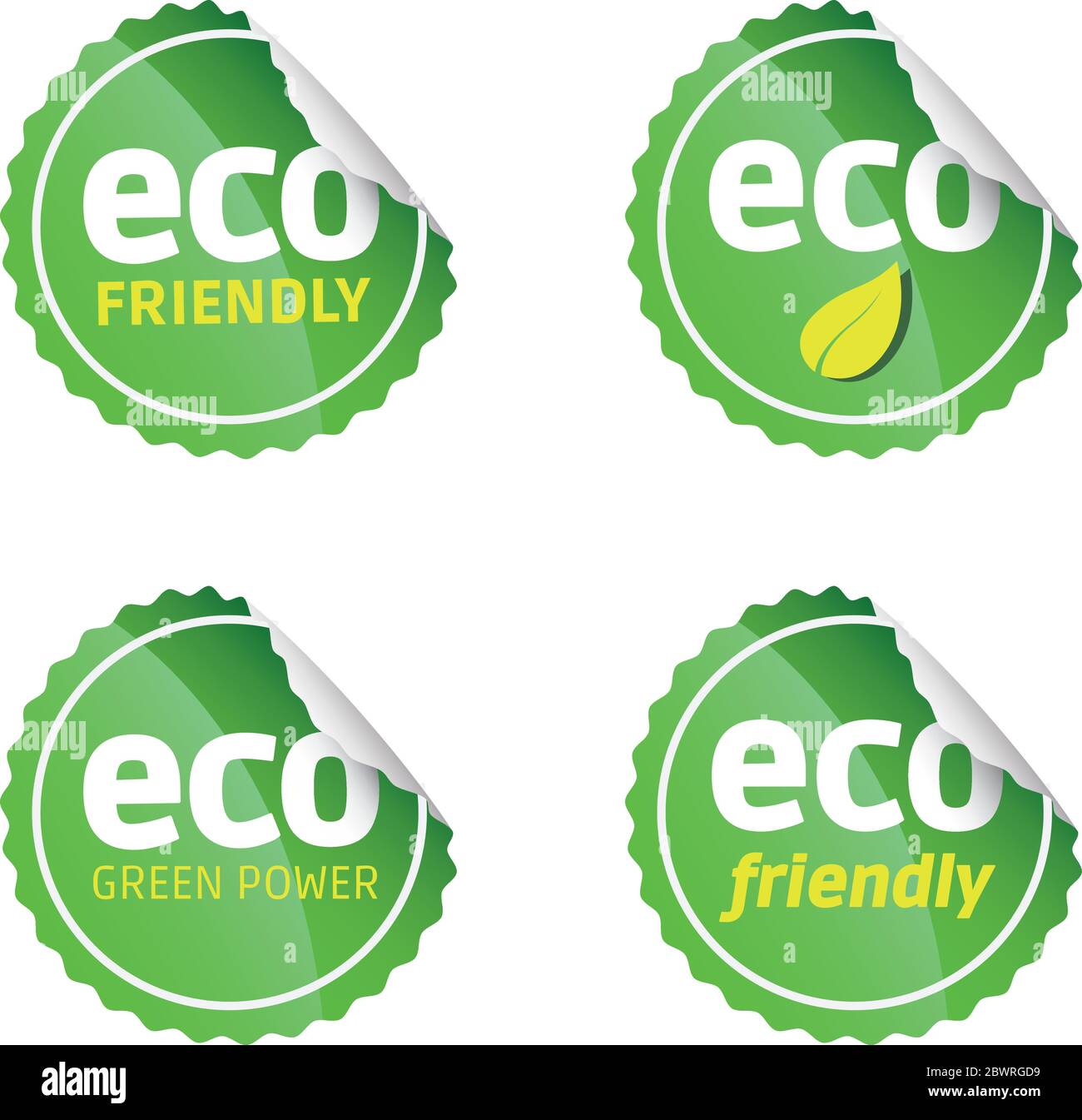 Eco Green Sticker Set Stock Vector Image & Art - Alamy
