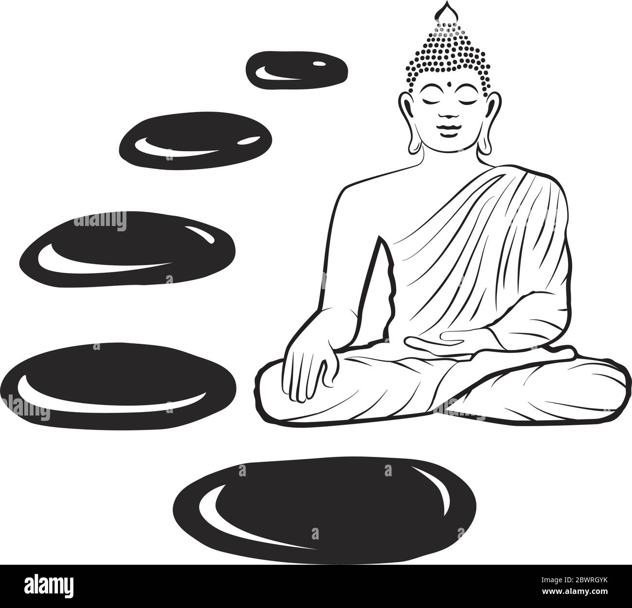 Japanese zen garden Stock Vector Images - Alamy