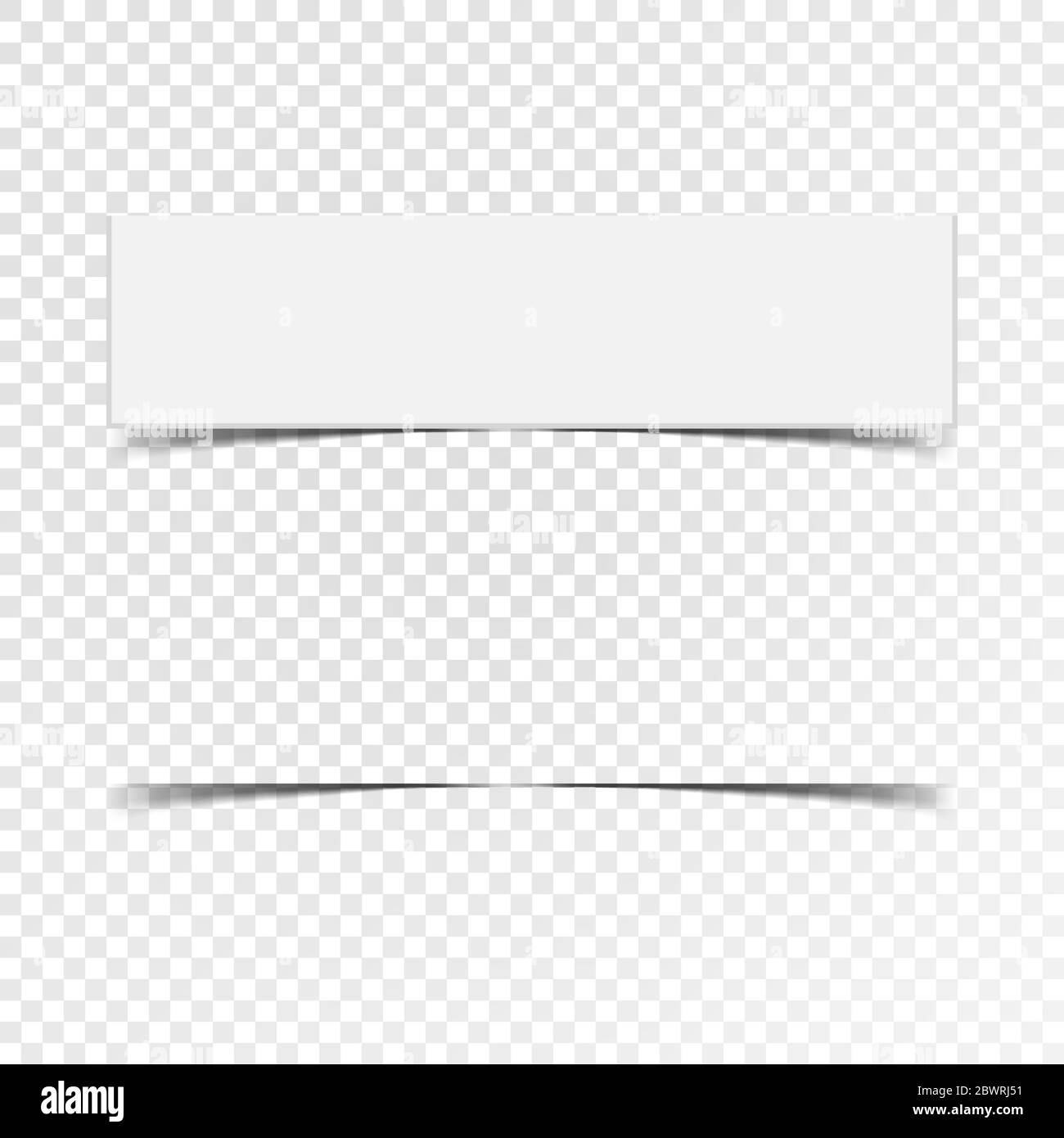 Label of blank paper banner with realistic shadow on white squared ...