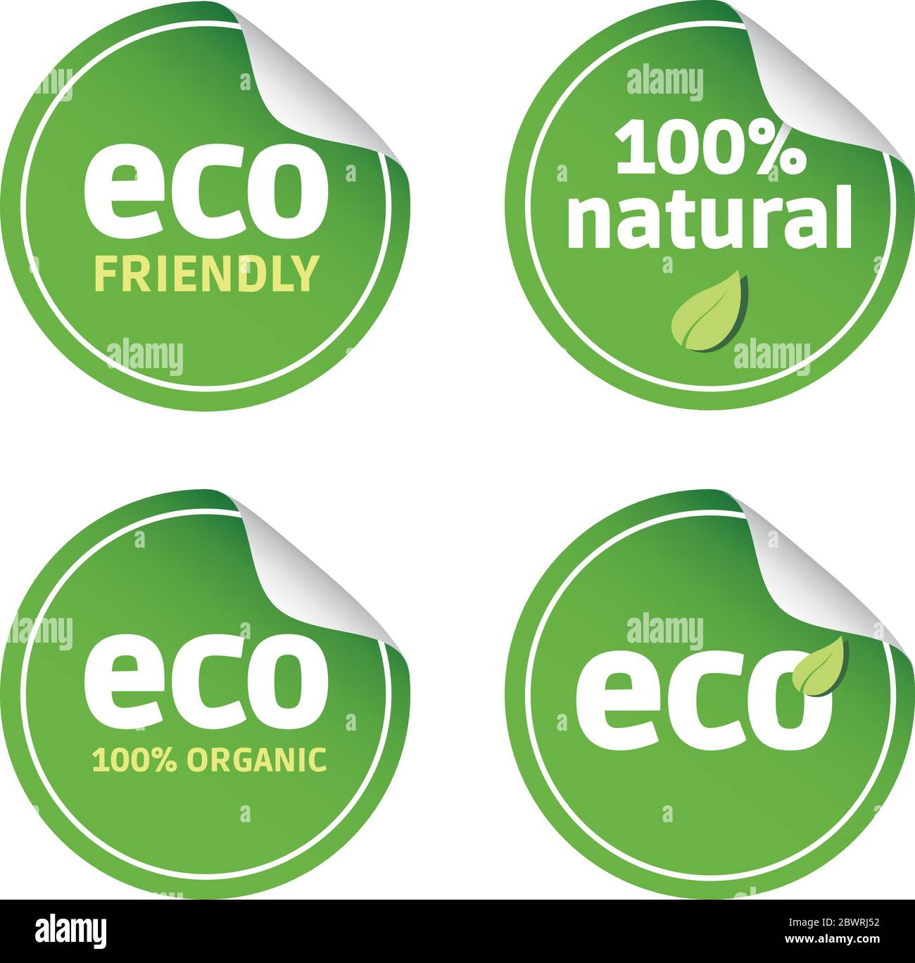 Eco Green Sticker Set Stock Vector Image & Art - Alamy