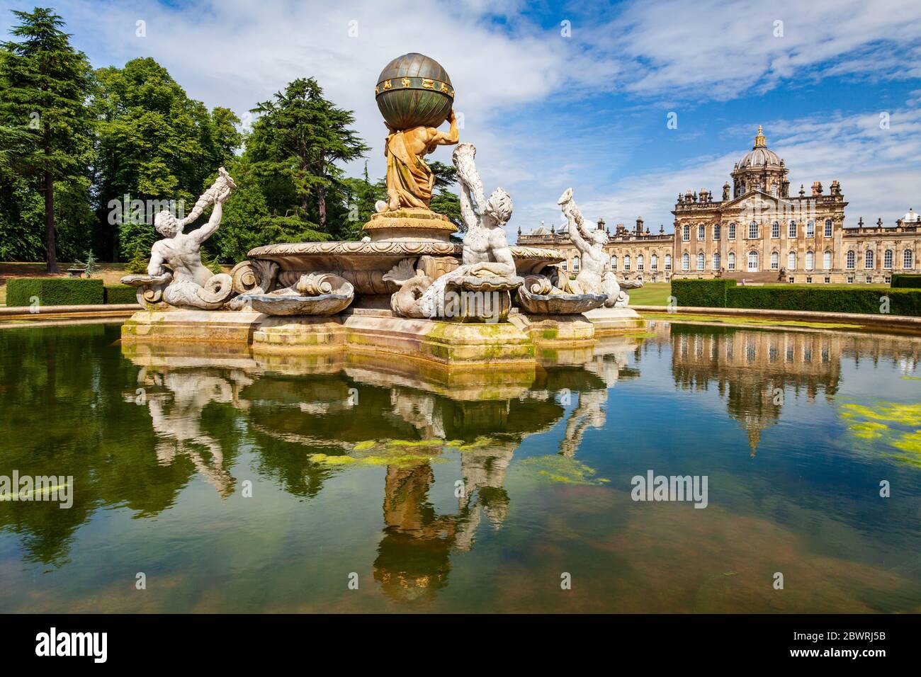 The Atlas Fountain with Castle Howard in the background, Yorkshire ...