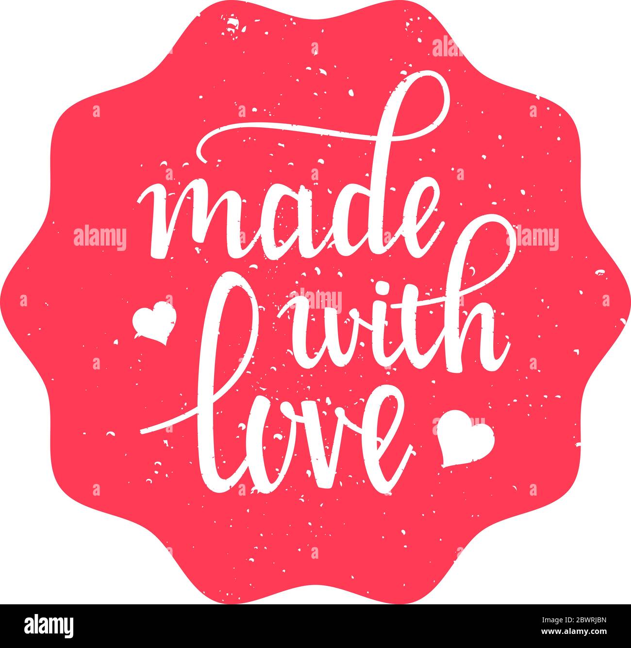 Made with Love Hand Lettering Calligraphy Label Stock Vector Image ...