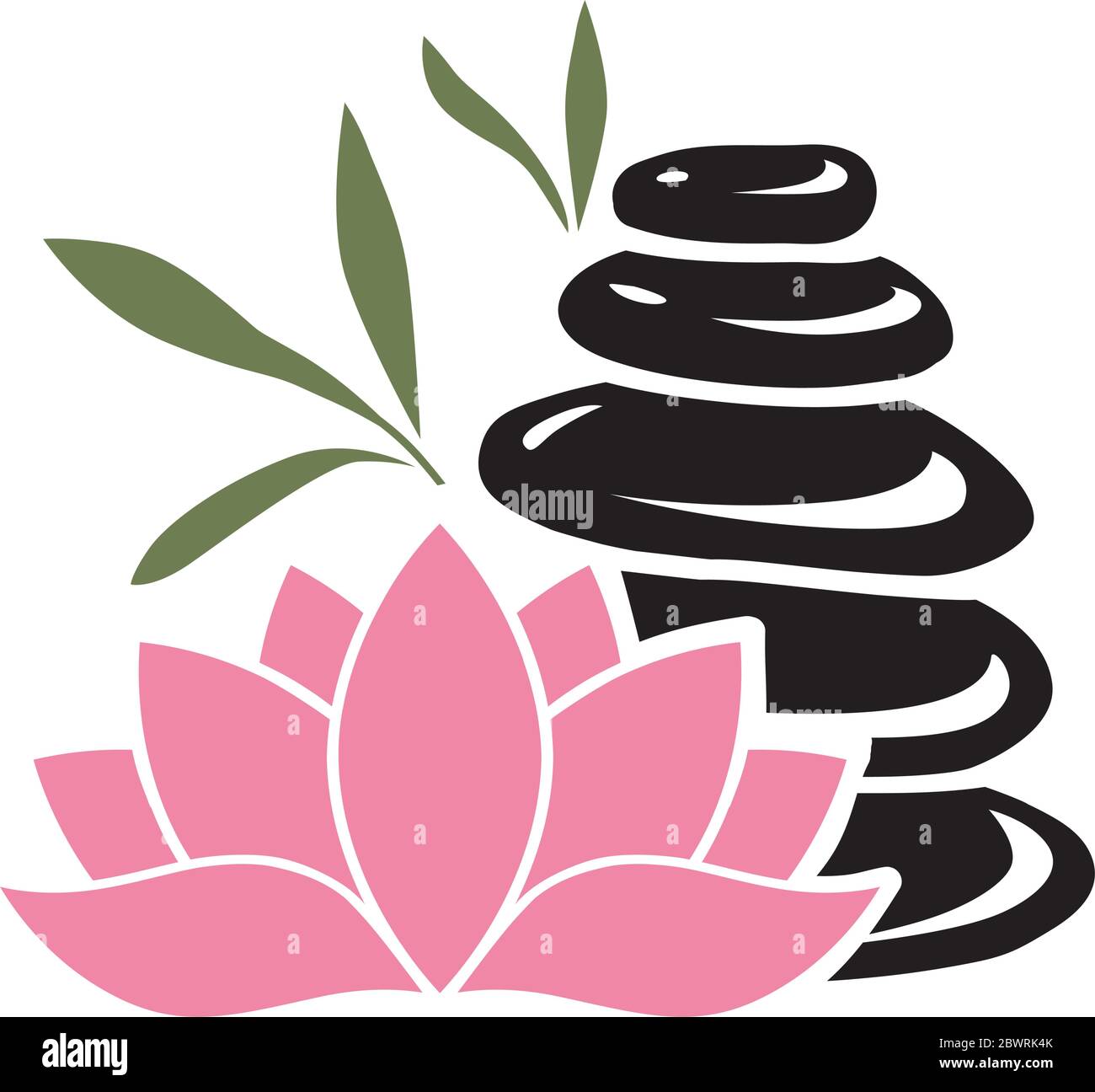 Zen pebbles and bamboo Stock Vector Images - Alamy