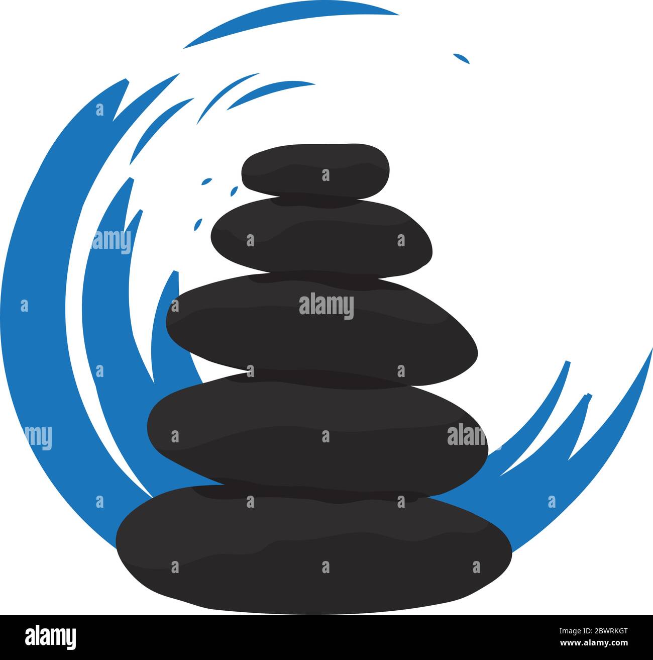 water wave in behind of aligned zen stones Stock Vector Image & Art - Alamy