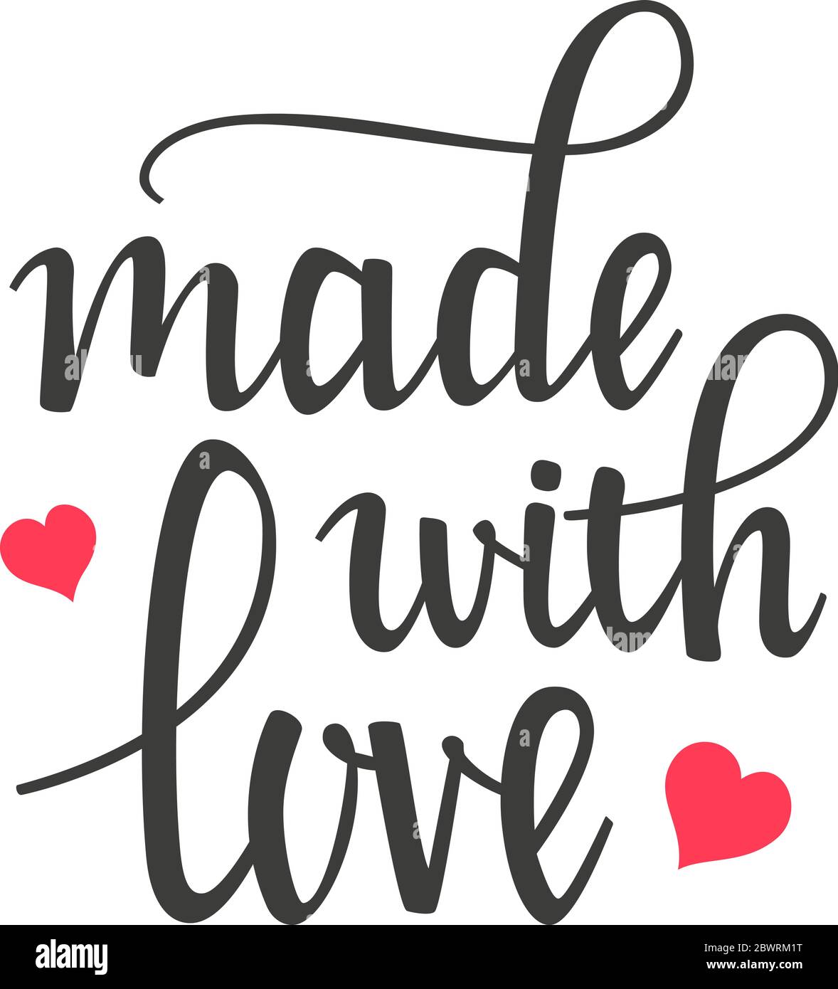 Made with Love Hand Lettering Calligraphy Label Stock Vector Image ...