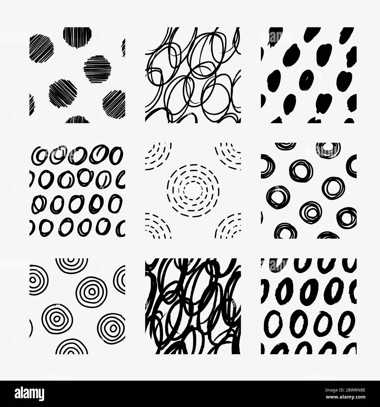 Freehand drawn pattern design vector swatch set Stock Vector Image ...