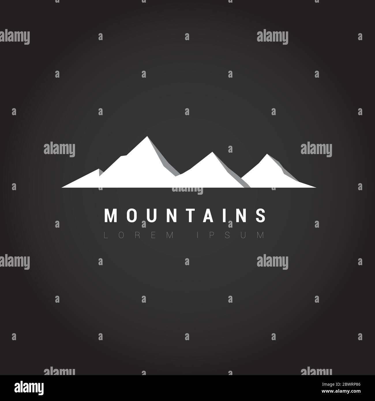 Adventure badge design mountains Black and White Stock Photos & Images ...