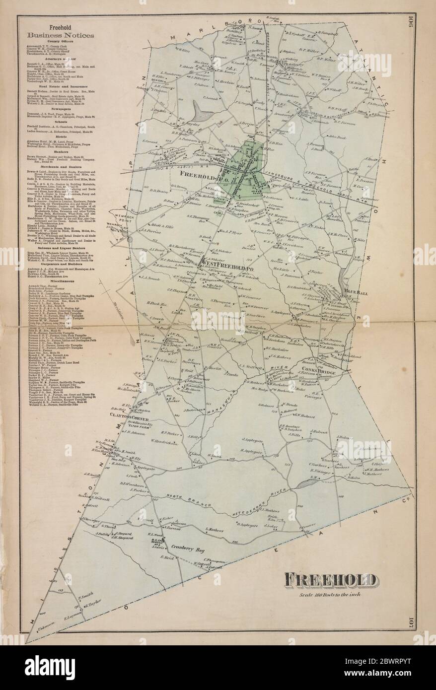Monmouth county map hi-res stock photography and images - Alamy