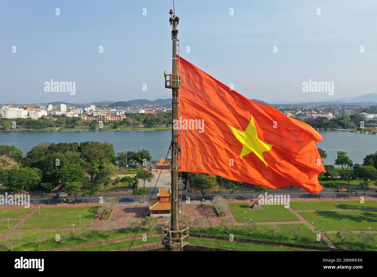 Vietnamese flag flying high over the entrance of The Imperial City of ...