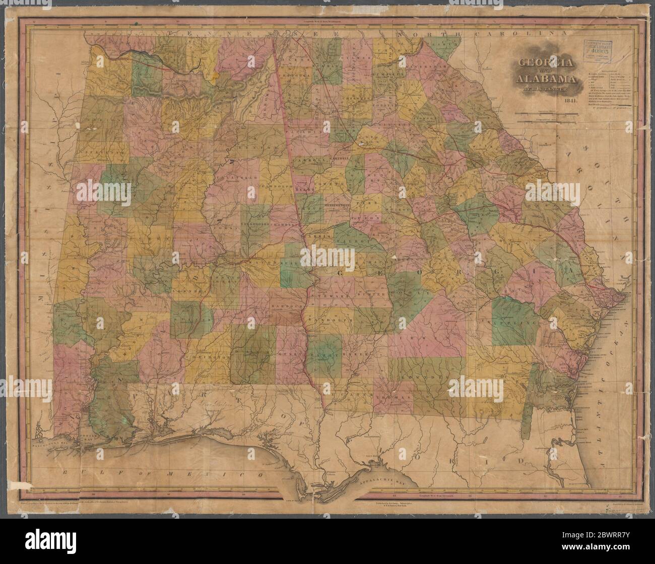 Georgia map 1858 hi-res stock photography and images - Alamy