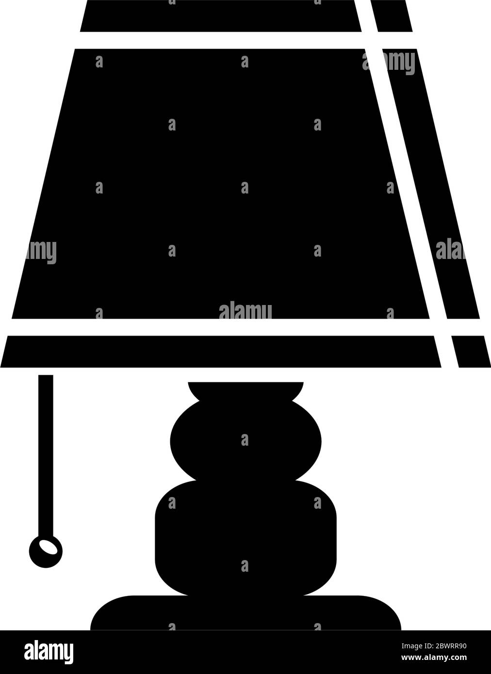 Bedside Table Lamp, Desk Night Light. Flat Vector Icon illustration ...