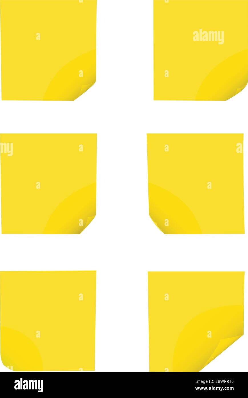 Yellow Stick Notes Stock Vector Image & Art - Alamy