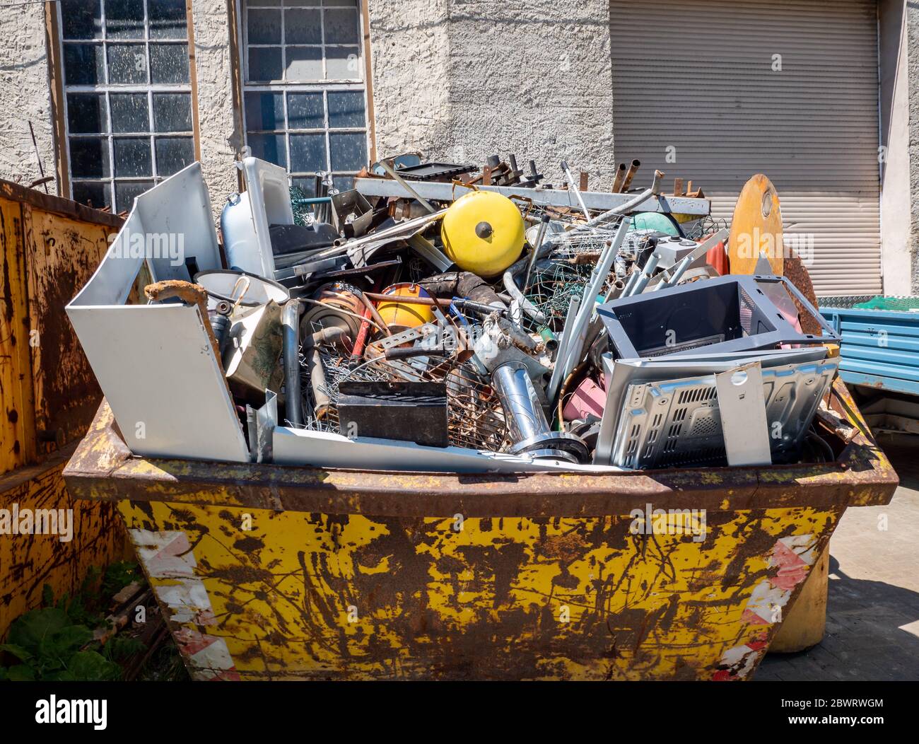 Iron scrap collection metal scrap recycling center Stock Photo - Alamy