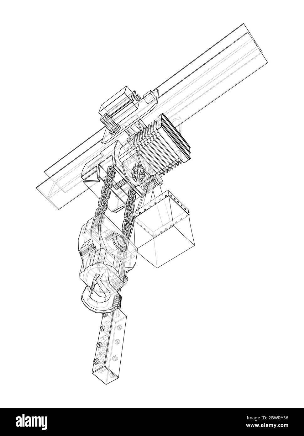 Winch or lifting machine concept outline. Vector Stock Vector Image ...