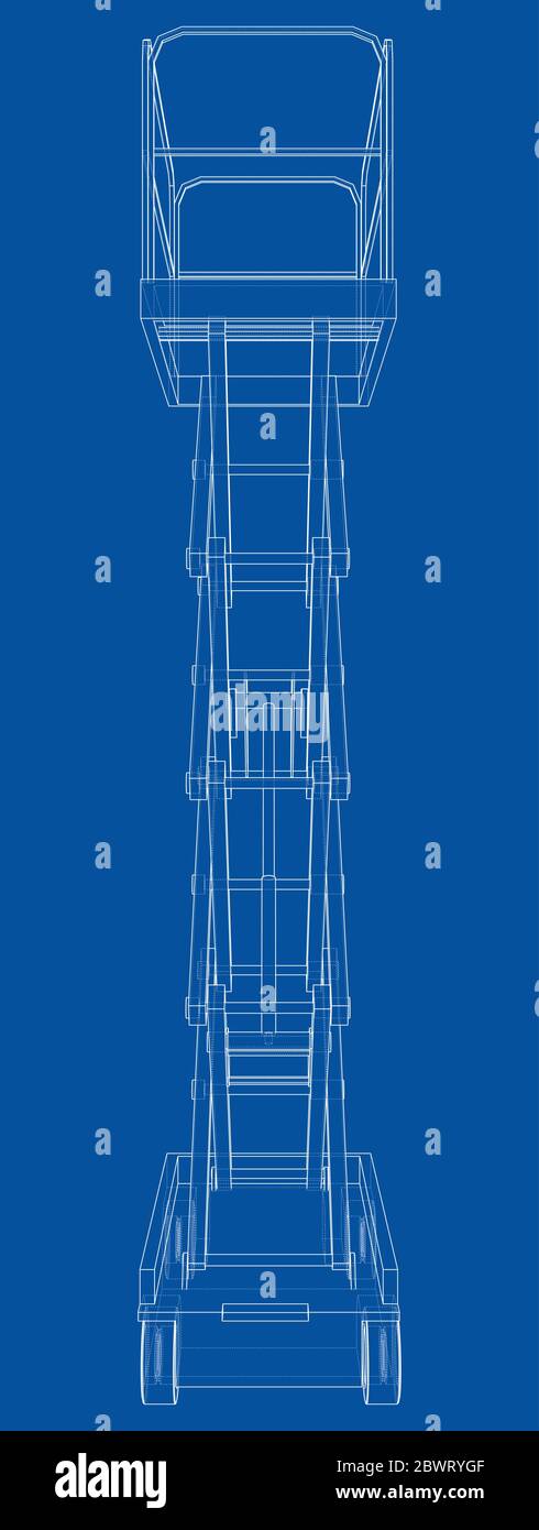 Scissor lift concept outline. Vector Stock Vector Image & Art - Alamy