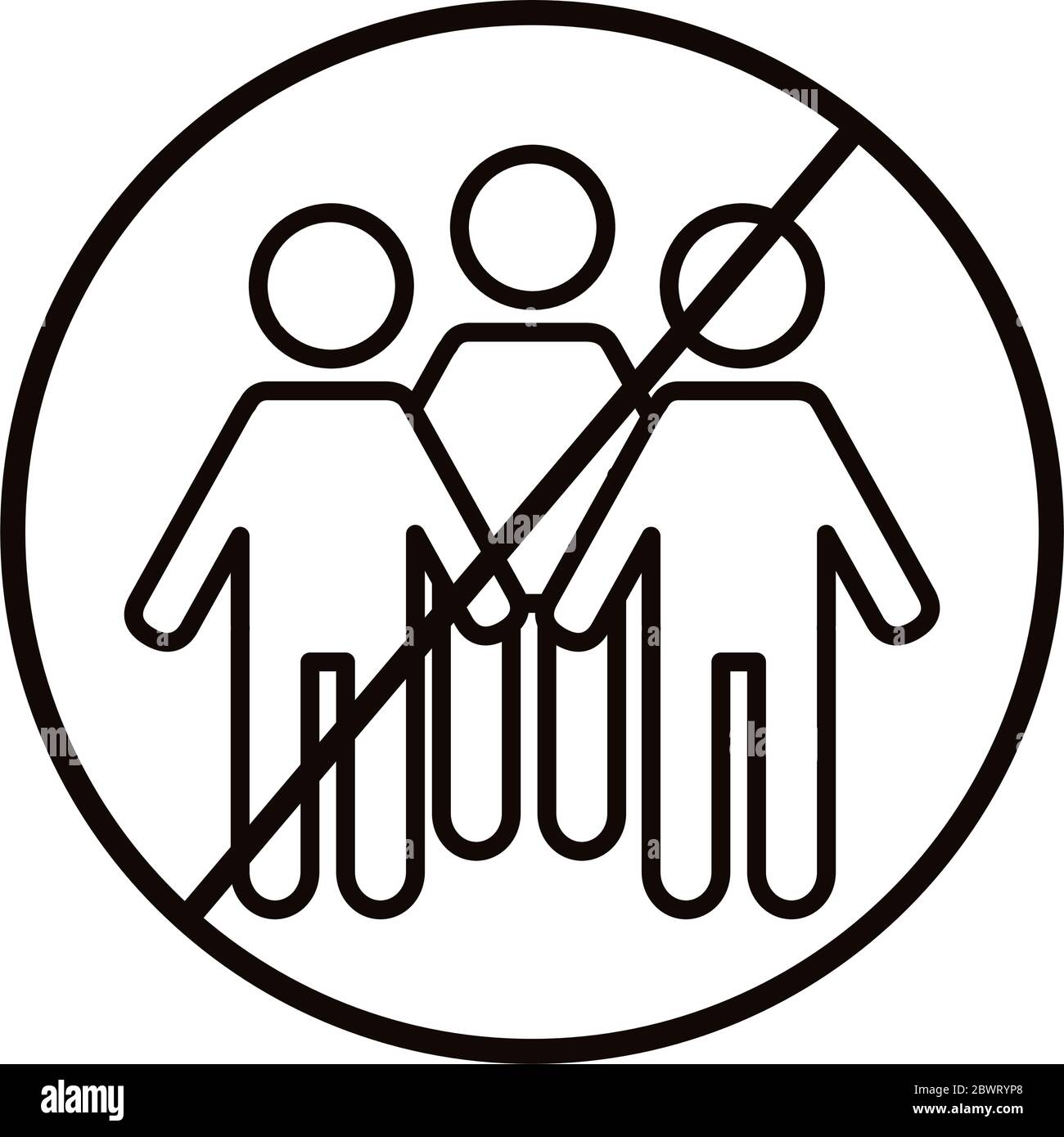 avoid crowds signal for covid19 signal ,prevention method Stock Vector ...