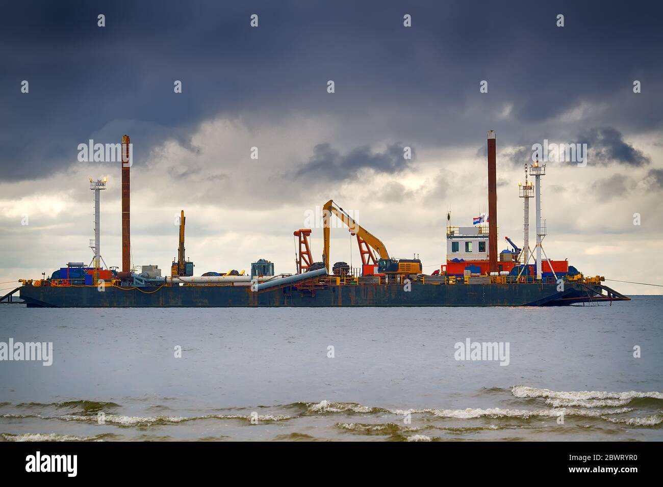 Construction of offshore section of gas pipeline on bottom of Baltic ...