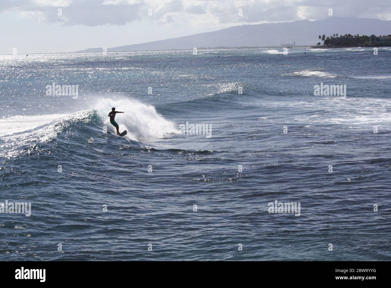 Surfing in Oahu, Hawaii Stock Photo - Alamy