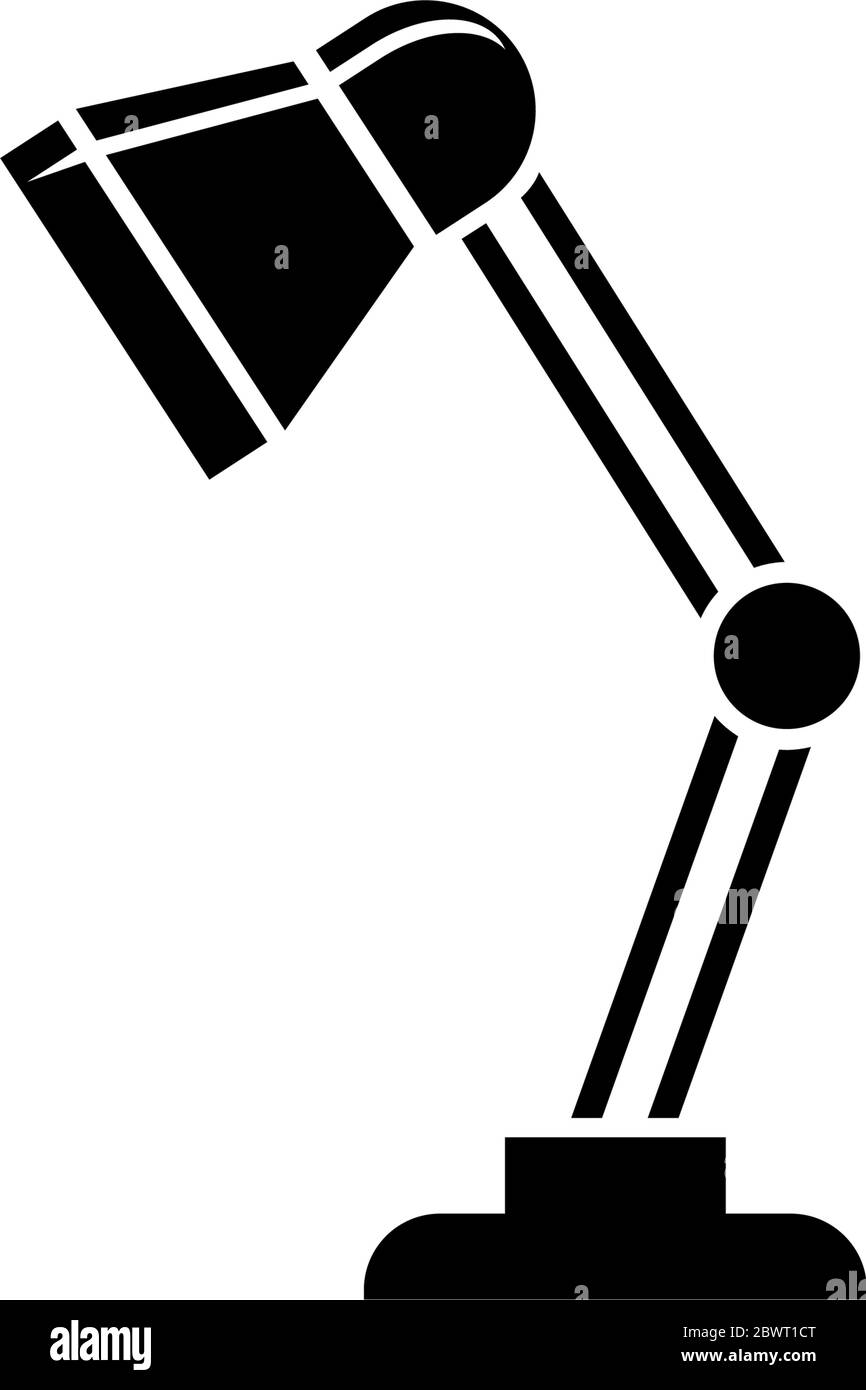 Reading Lamp, Office Reading Light. Flat Vector Icon illustration ...