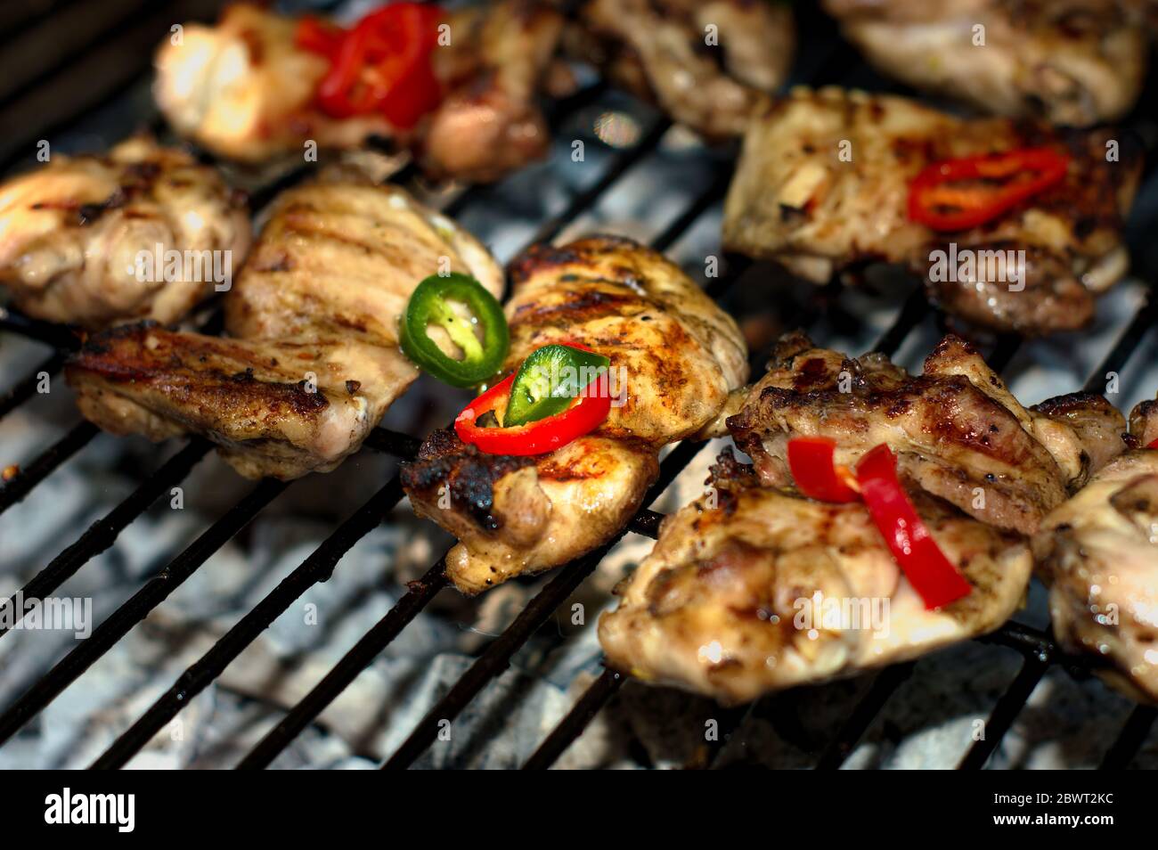 BBQ Chicken with chilli Stock Photo - Alamy