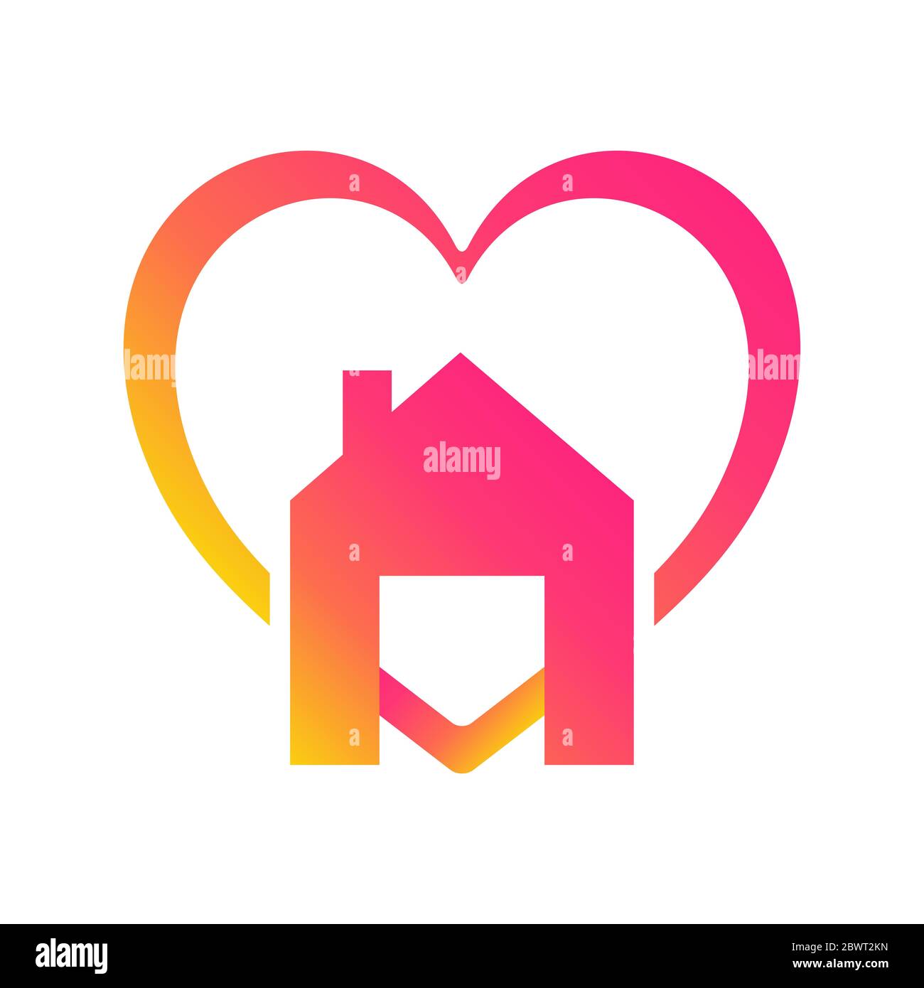 House with heart above chimney. COVID 19 or coronavirus protection ...