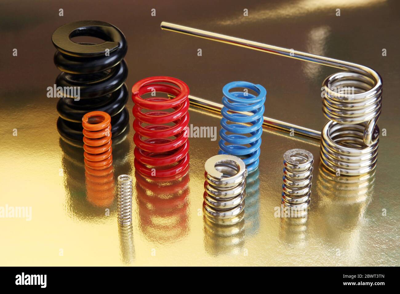 new metal springs texture background Stock Photo - Alamy