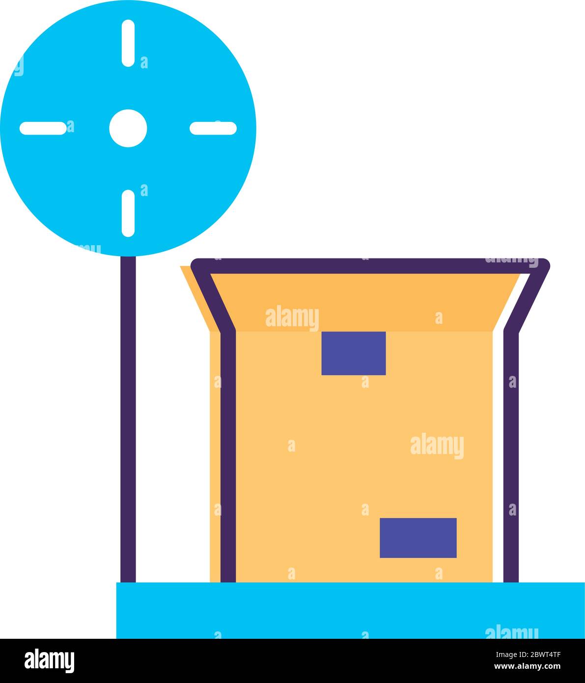 box carton in balance delivery service line and fill style Stock Vector ...