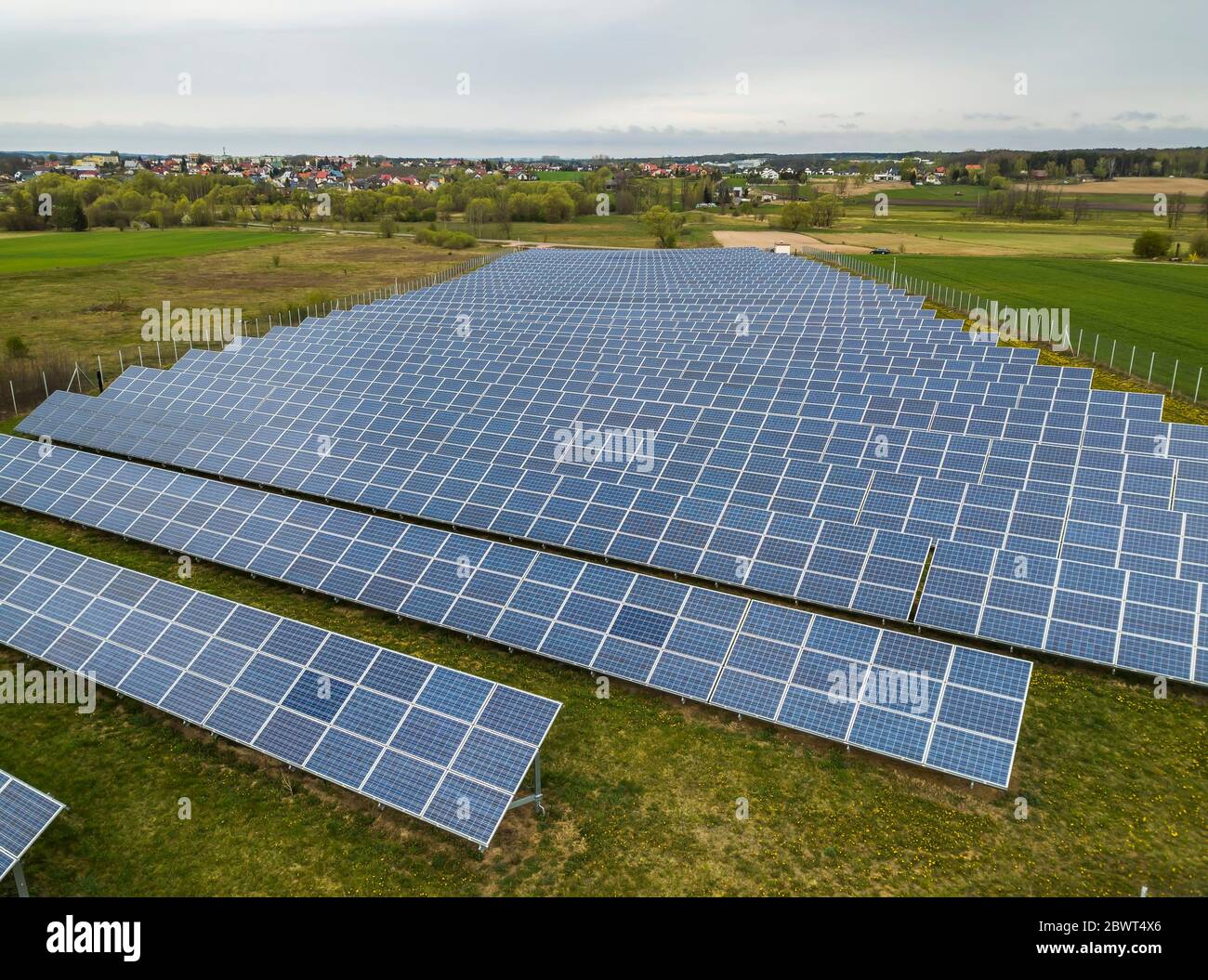 Solar power plant, aerial view Stock Photo - Alamy