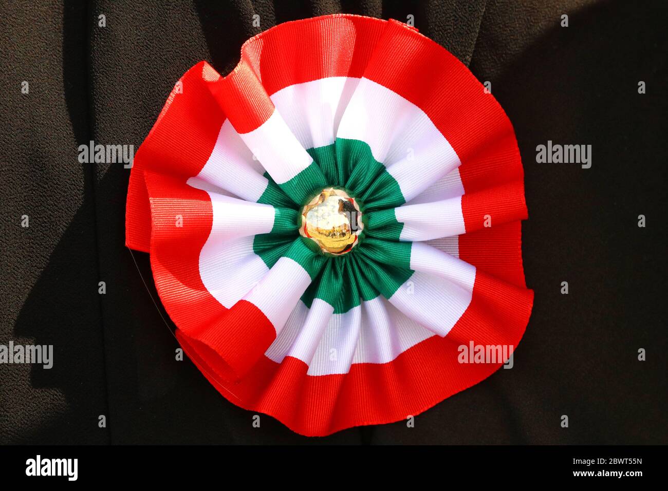 Italian tricolor cockade, original photo Stock Photo - Alamy
