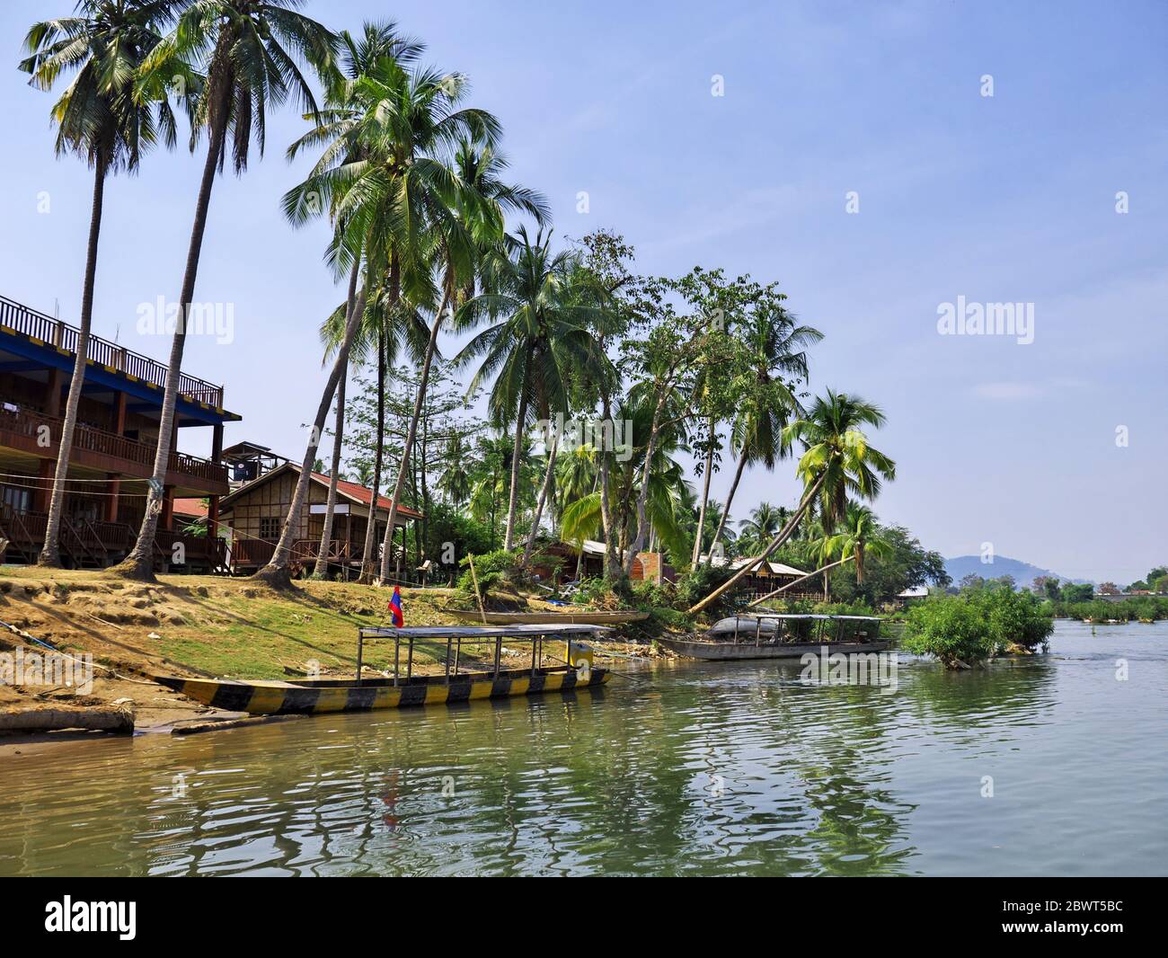 The village on Mekong river, Champassak, Laos Stock Photo - Alamy