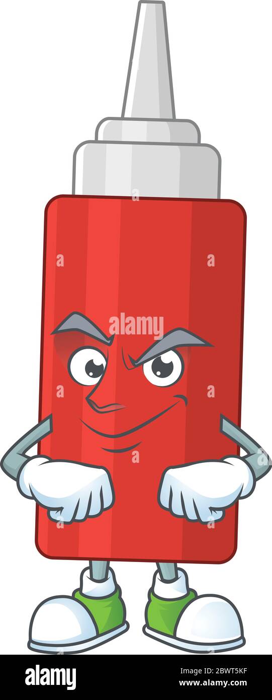 Sauce bottle cartoon character design with sneaky face Stock Vector ...