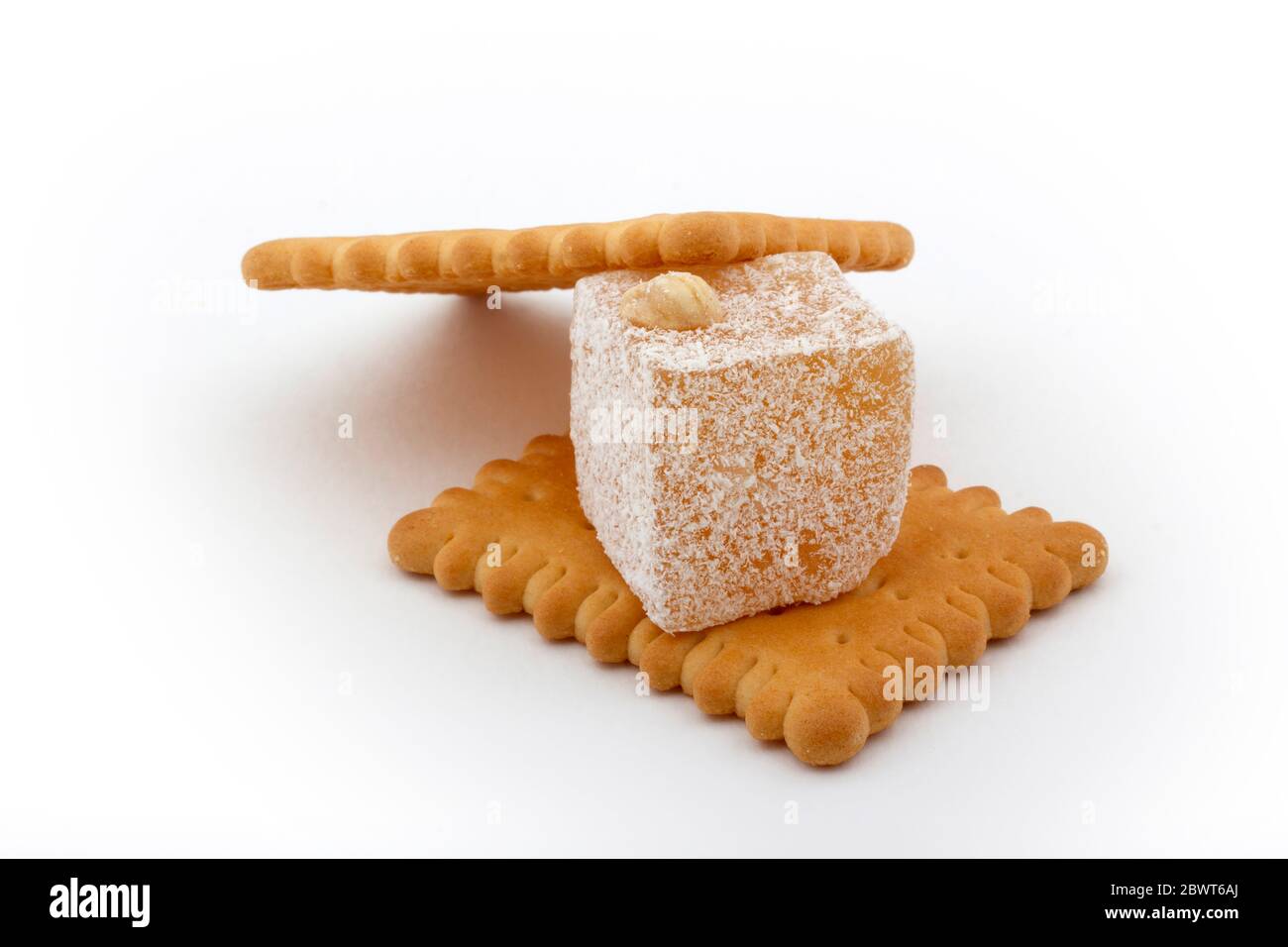 fresh biscuits and Turkish delight Stock Photo - Alamy