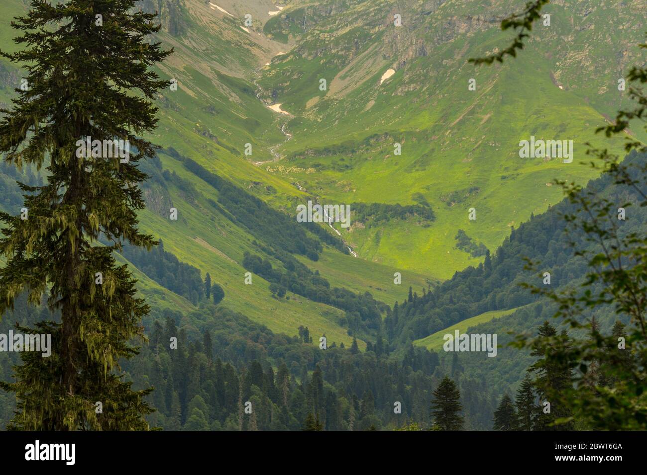 Scenery mountain landscape at Caucasus mountains with clouds Stock ...