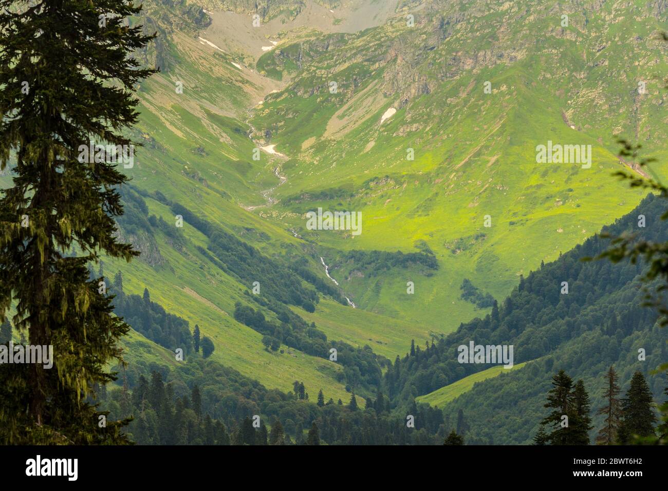 Scenery mountain landscape at Caucasus mountains with clouds Stock ...
