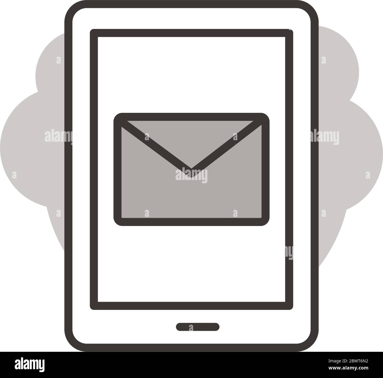 tablet with envelope mail line style Stock Vector Image & Art - Alamy