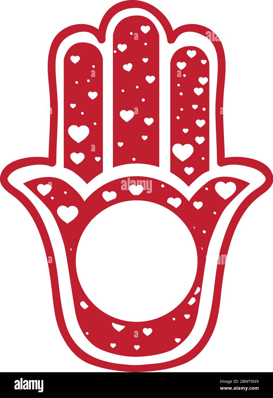 white hearts inside red hand shape Stock Vector Image & Art - Alamy