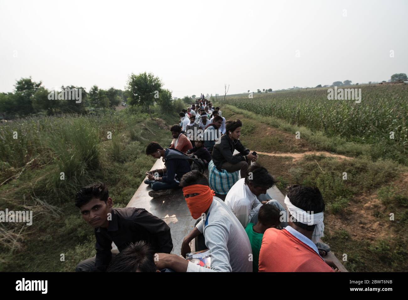 India train people on top hi-res stock photography and images - Alamy