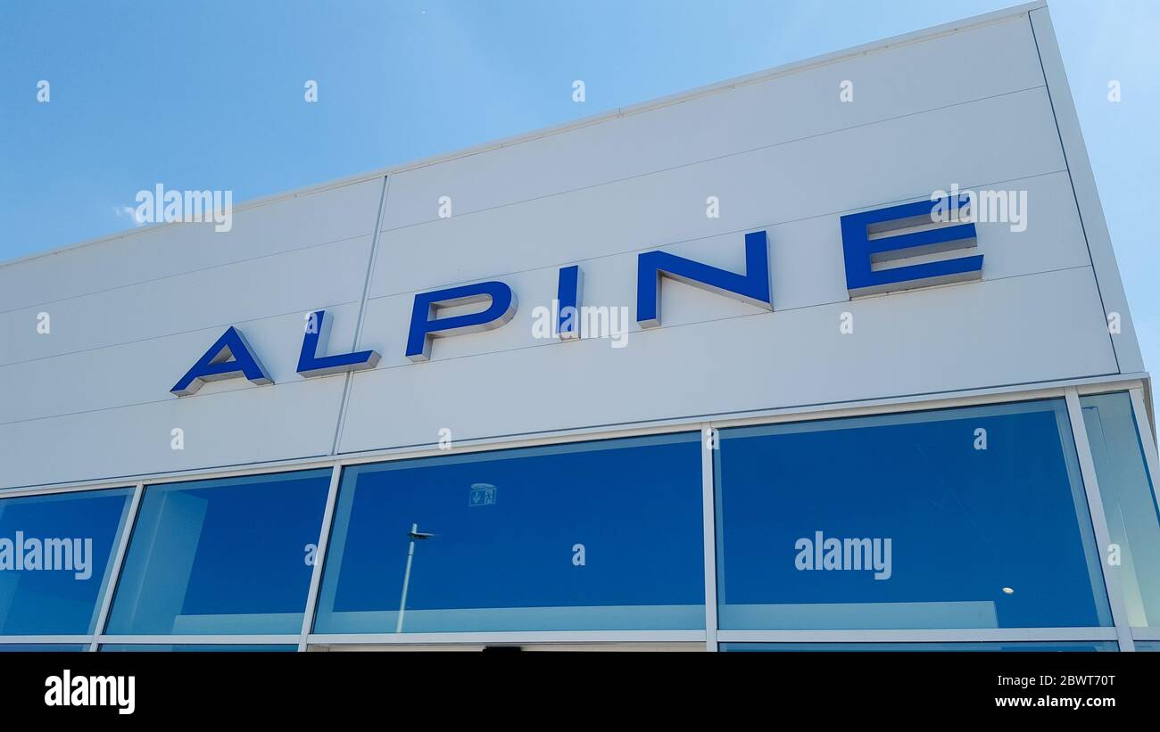 Bordeaux , Aquitaine / France - 06 01 2020 : Alpine A110 logo sign on ...