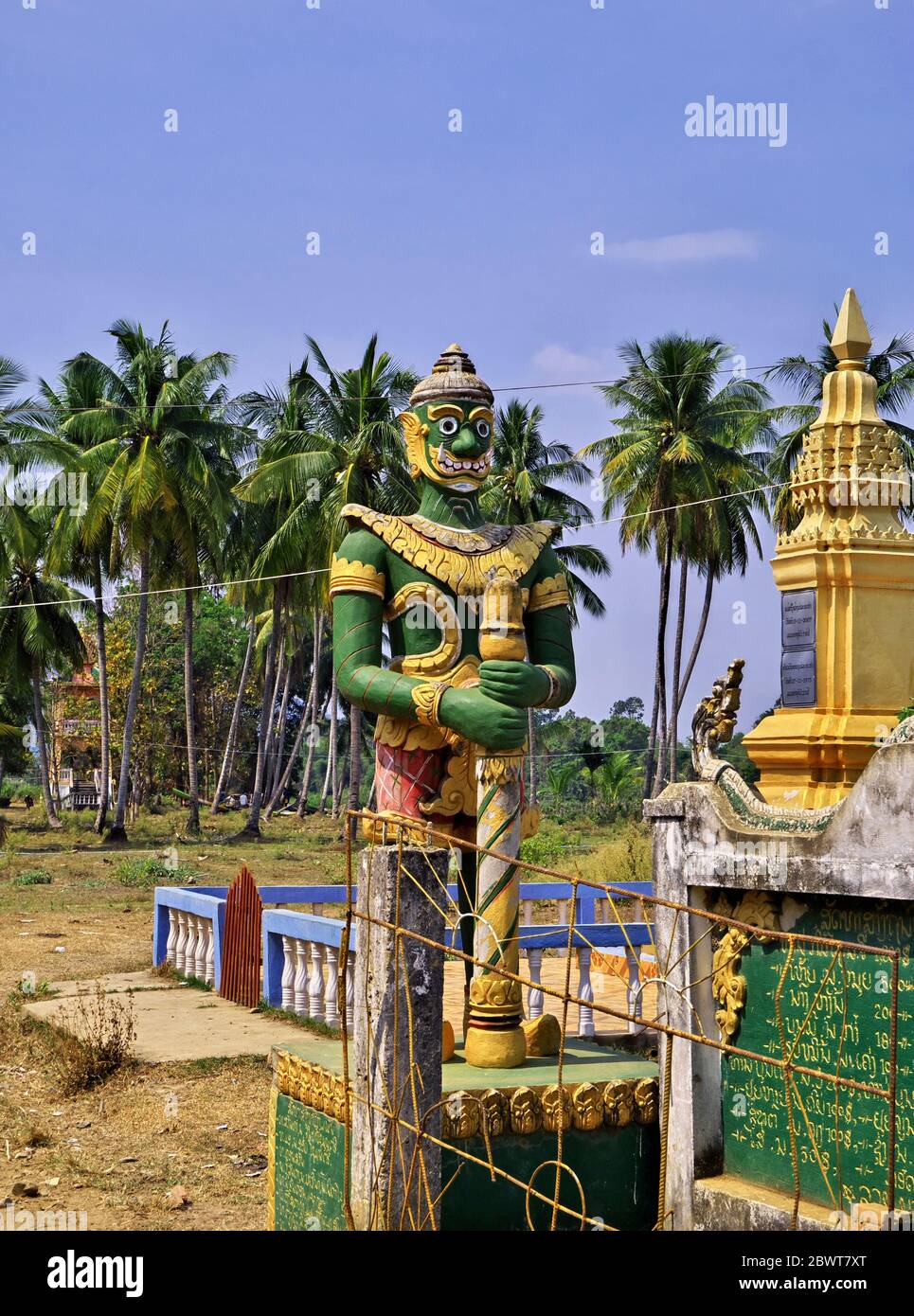 The temple on Mekong river, Champassak, Laos Stock Photo - Alamy