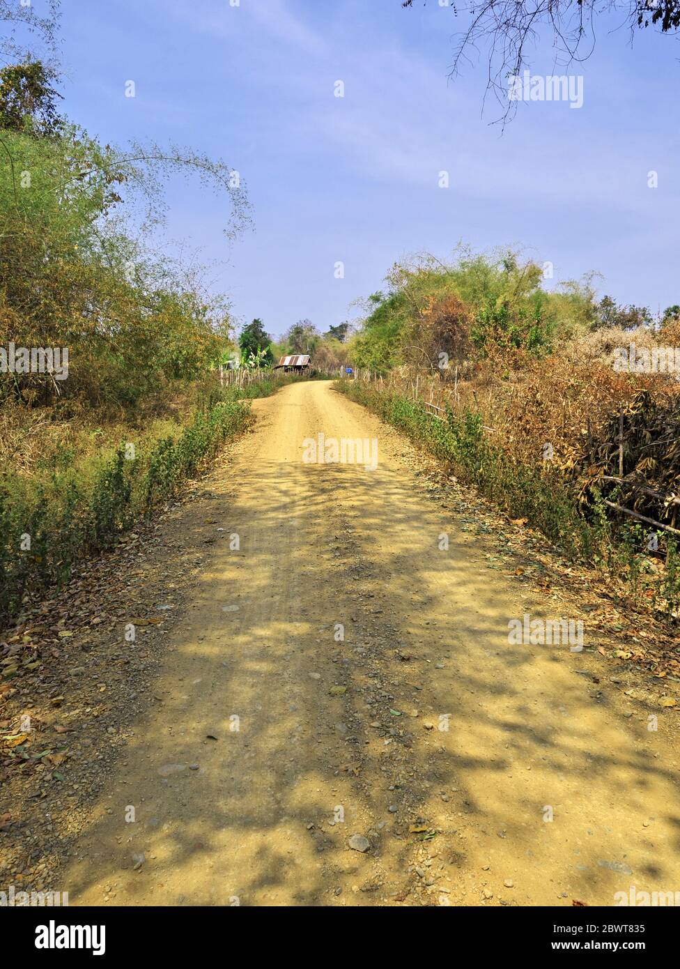 The village on Mekong river, Champassak, Laos Stock Photo - Alamy