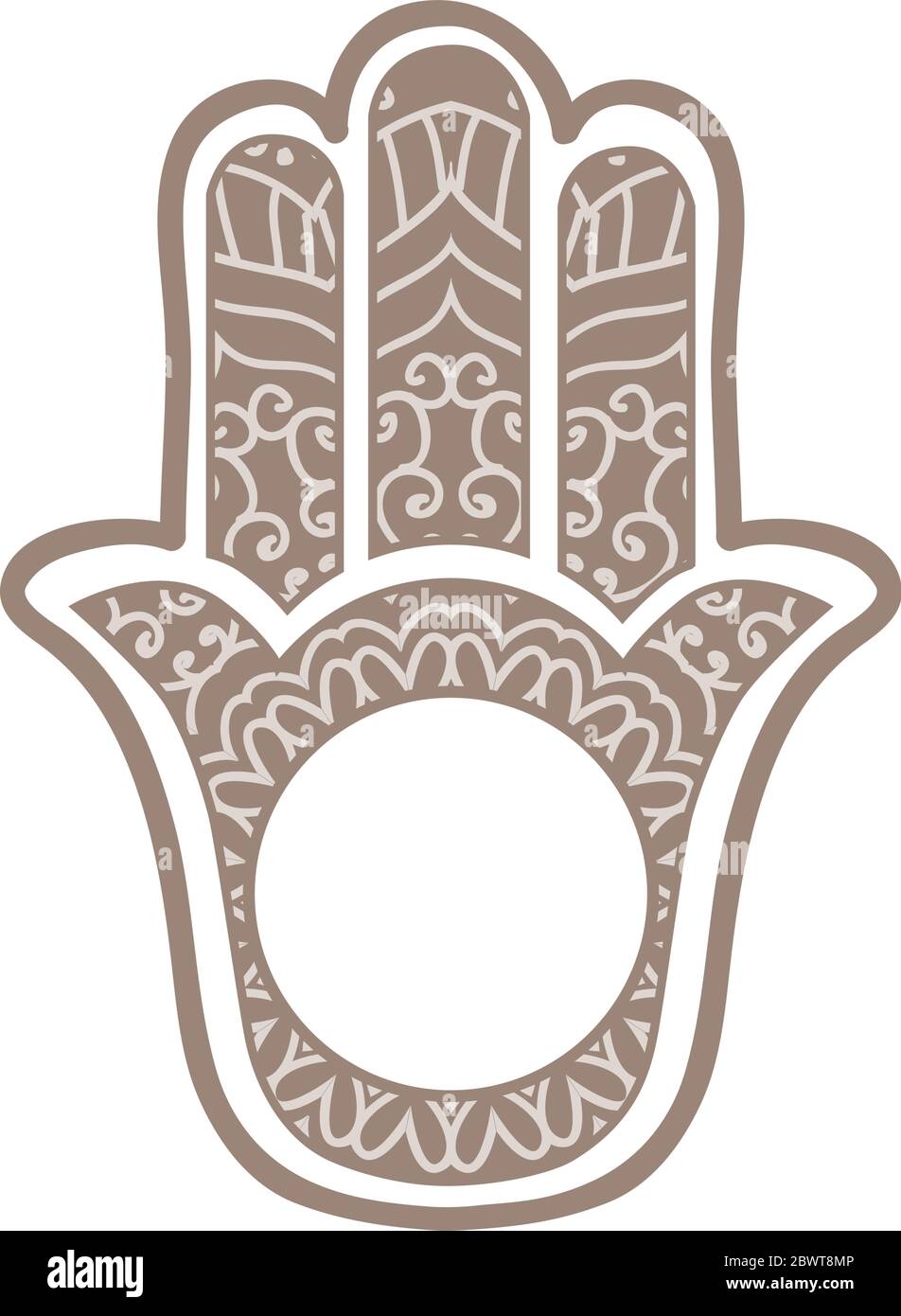 Ornamental Hand of God, Ancient Middle Eastern amulet. vector Stock ...
