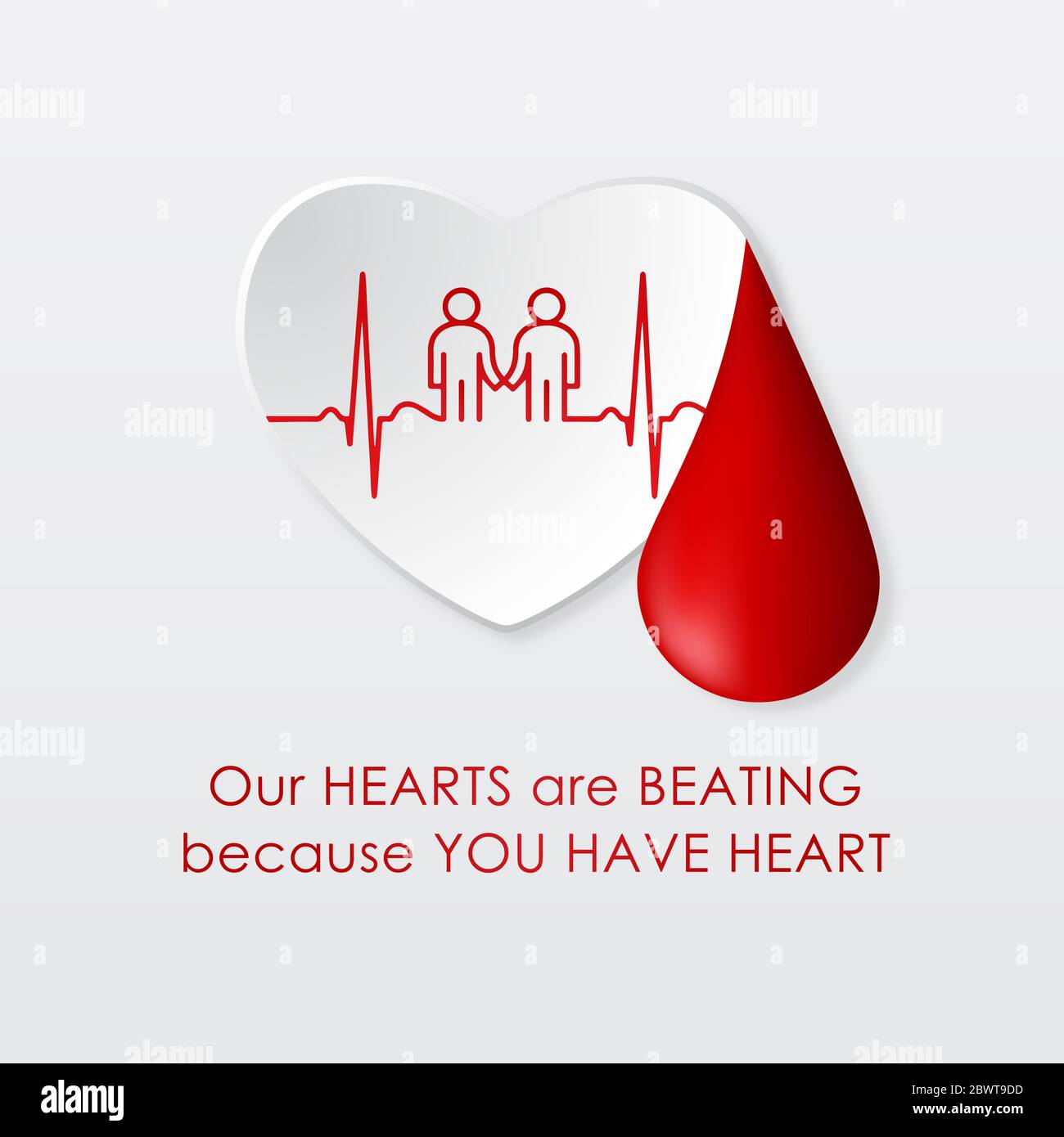 Donate Blood Concept. Heart, heartbeat and blood drop. Isolated on ...